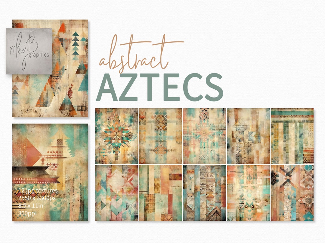 Pinturas aztecas abstractas Diseños aztecas de diario basura Pinturas ...