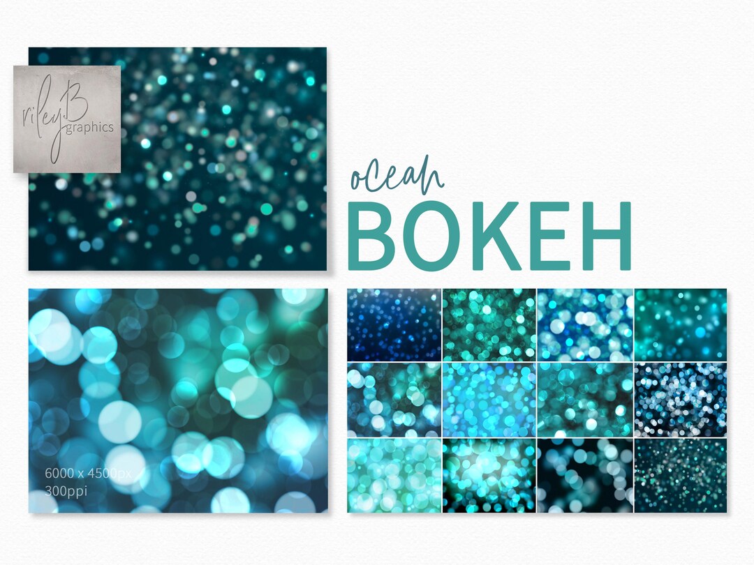 Ocean Bokeh – Aqua Blue Light Circles – Soft Blurred Sparkle Overlays ...