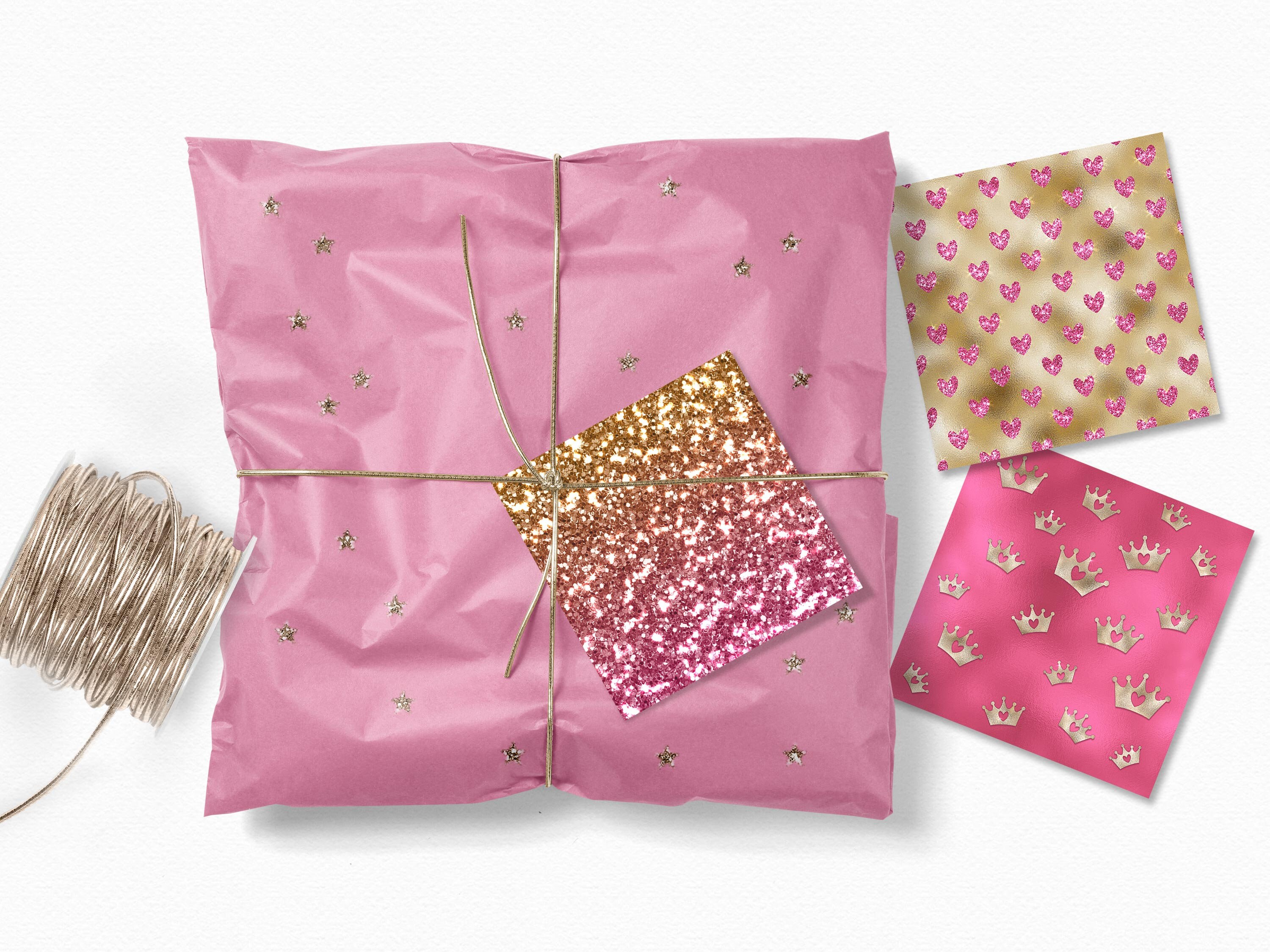 Pretty Princess Textures Pink and Gold Princess Textures - Etsy