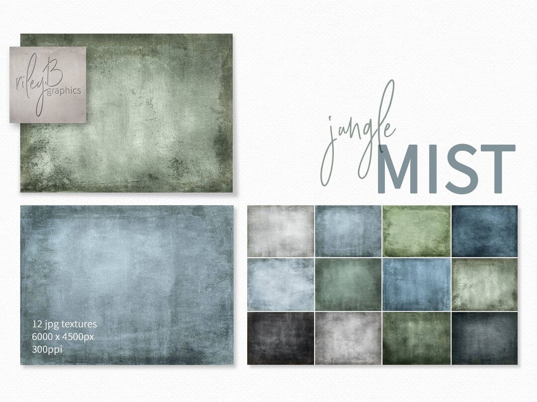 Jungle Mist Textures - Texture Backgrounds - Blue Green Grey Textured ...