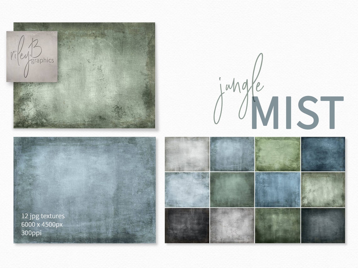 Jungle Mist Textures Texture Backgrounds Blue Green Grey - Etsy