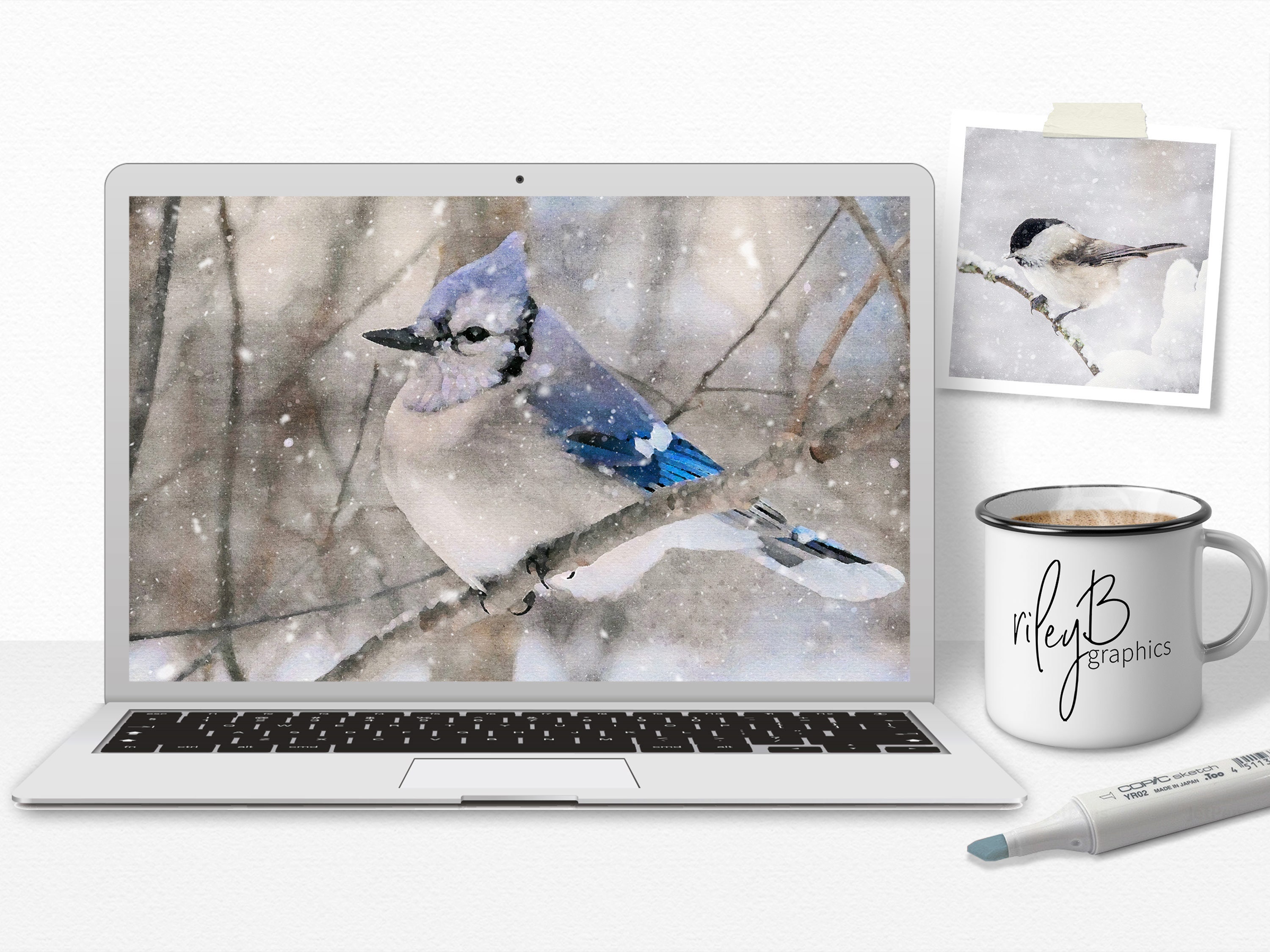 Snowy Birds Watercolors – Winter Songbird Art Prints – Cardinal Robin ...