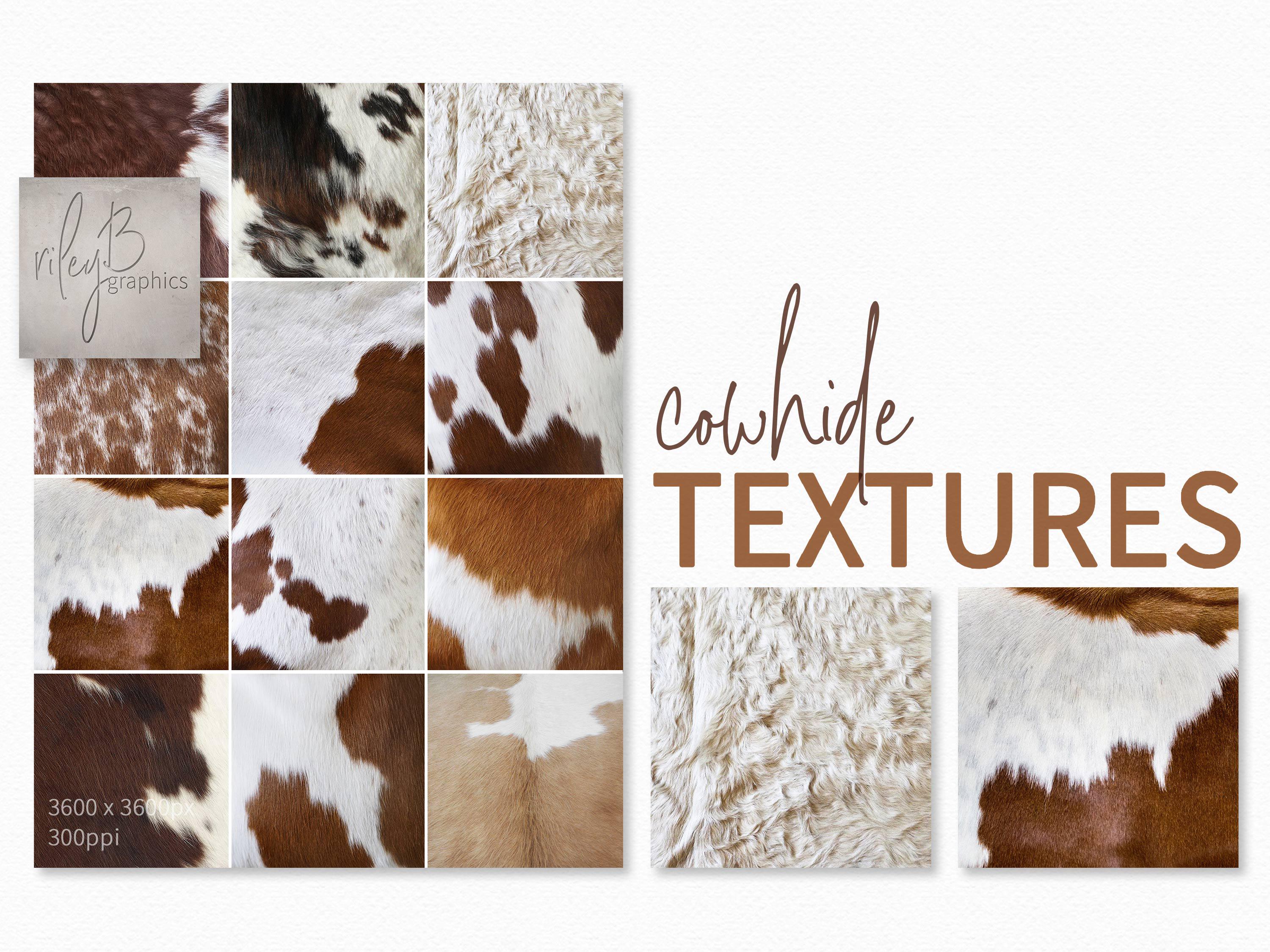 Cowhide Textures - Brown and White Fur Patterns - Rustic Western Design ...