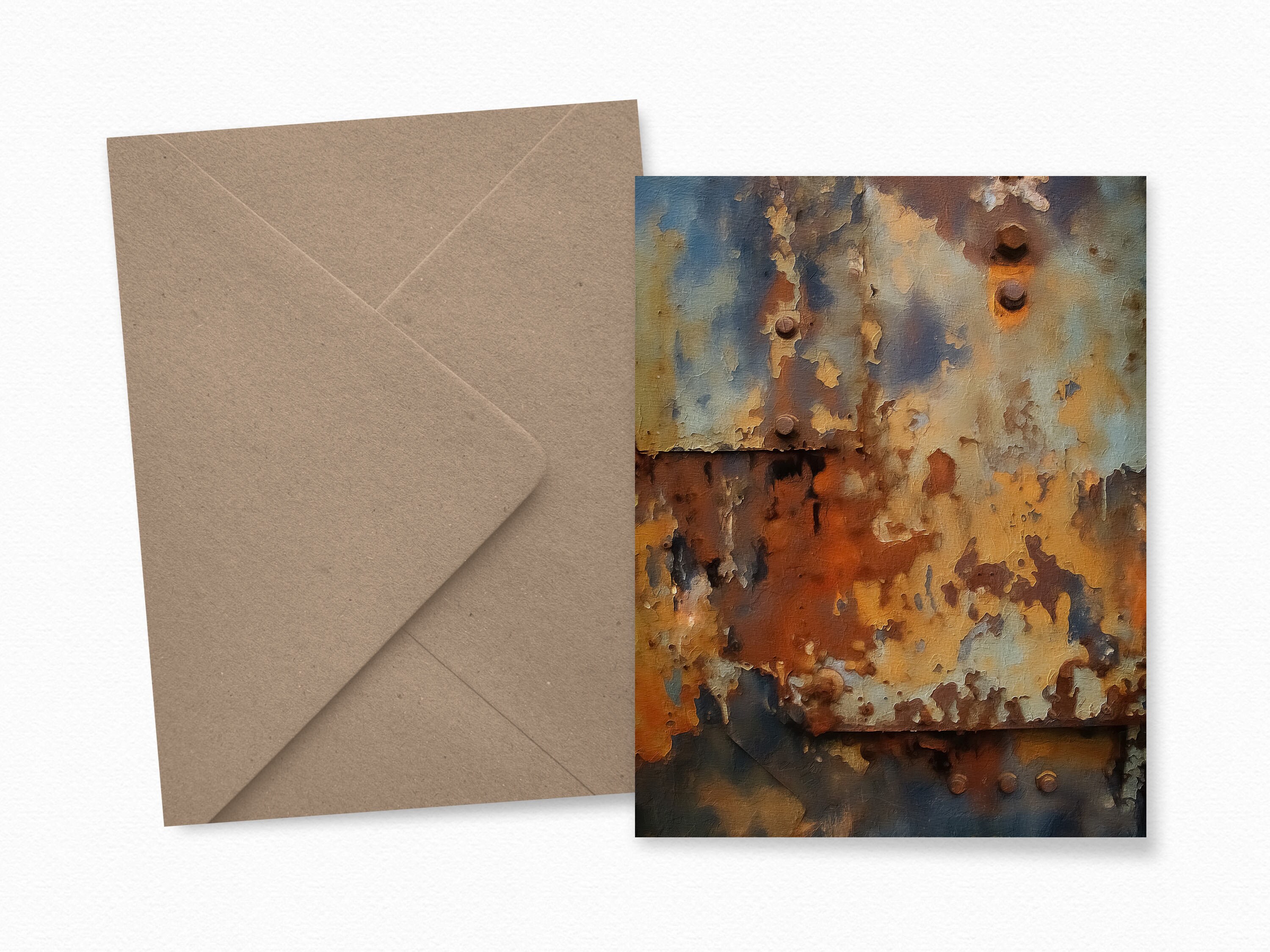 Rust Paintings 2 – Industrial Metal Wall Art – Blue Orange Rust Texture ...