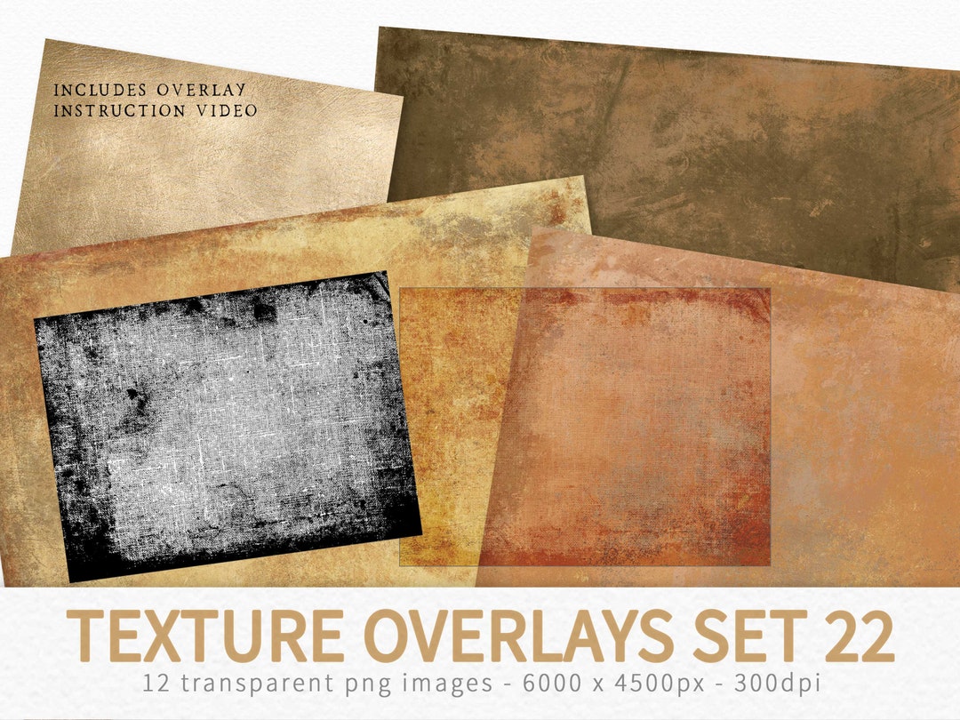 Texture Overlays Set 22 - Transparent Grunge Overlays - Texture Clipping Masks - Photo Editing ...