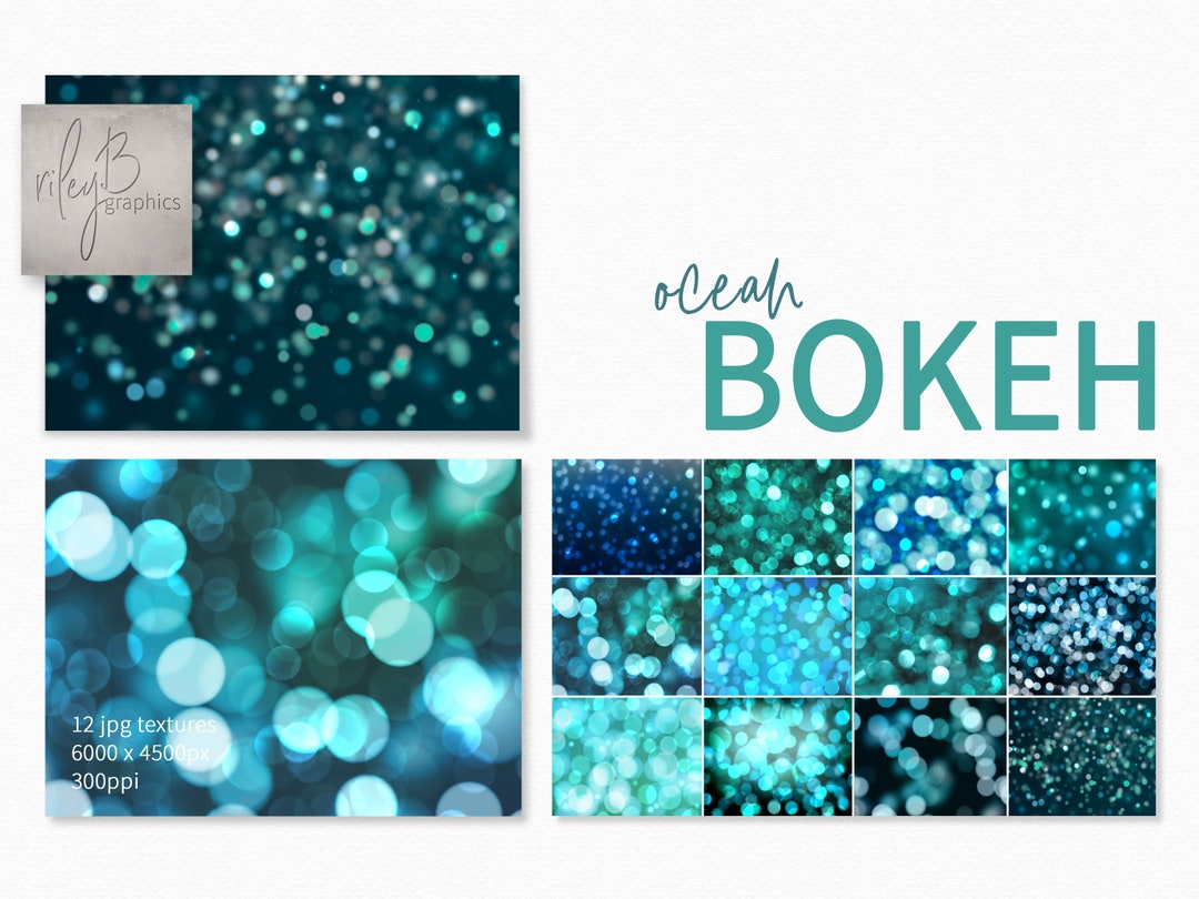 Ocean Bokeh Backgrounds - Blue Bokeh Backgrounds - Sea Blue Bokeh Backdrops - Blurred Light ...