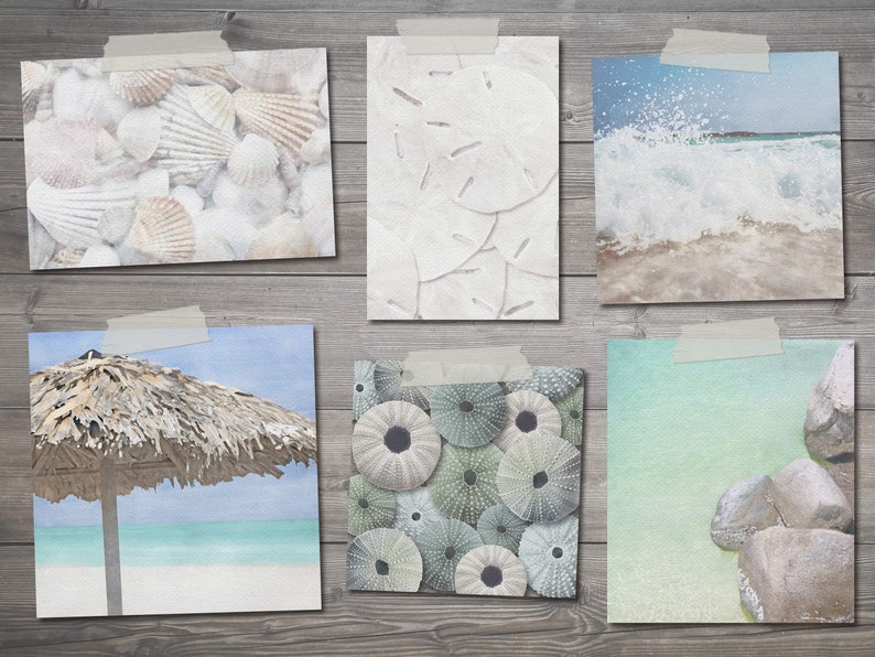 Seaside Watercolors Digital Beach Scenes Beach Background - Etsy