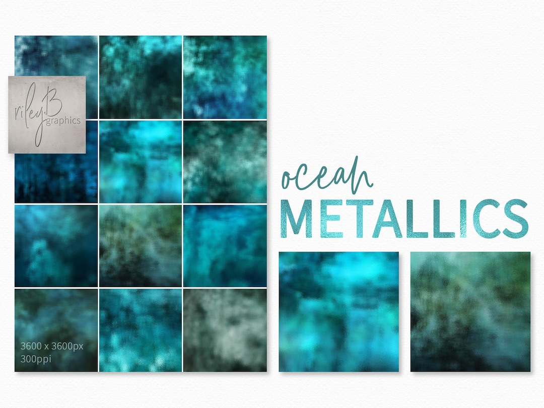 Ocean Metallics – Deep Teal Blue Abstracts – Shimmering Sea Texture ...