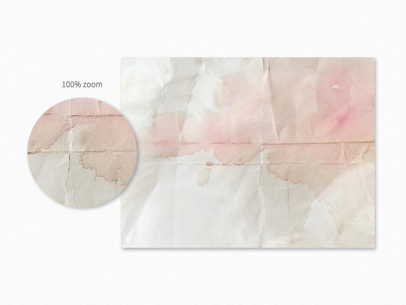 Soft Pink Stains – Light Blush Watermarks on Wrinkled Paper – Faded ...
