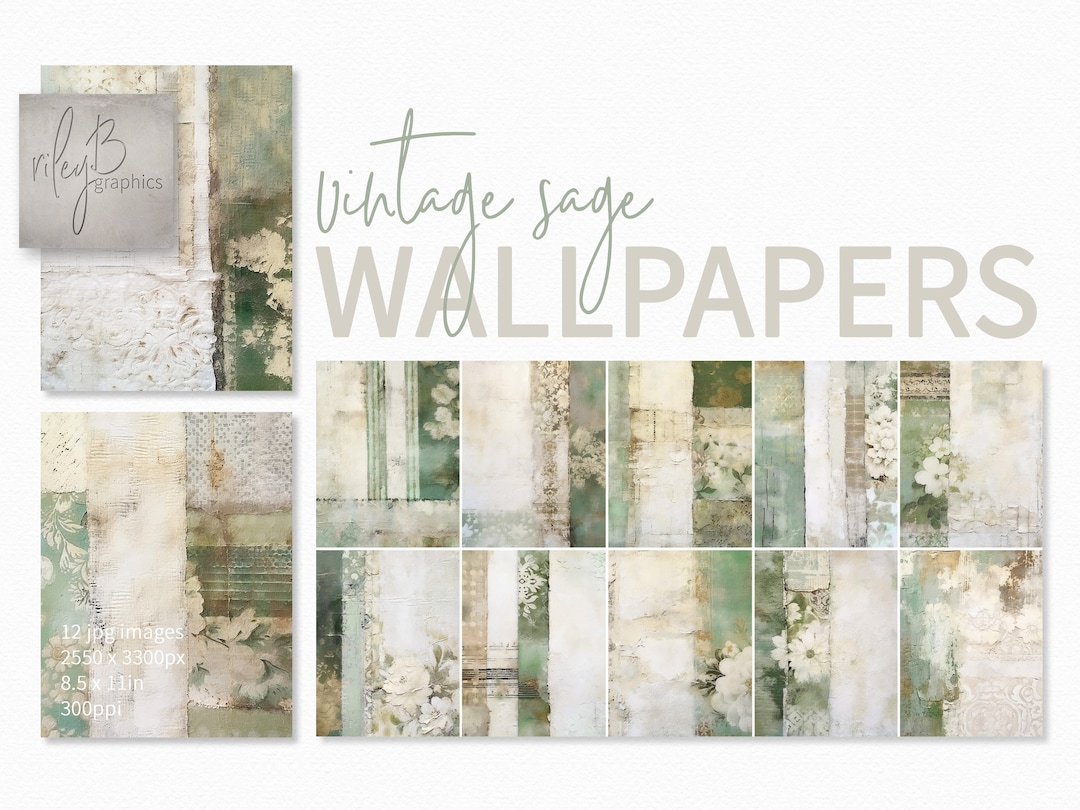 Vintage Sage Wallpaper Paintings - Sage Green Wallpaper Textures ...