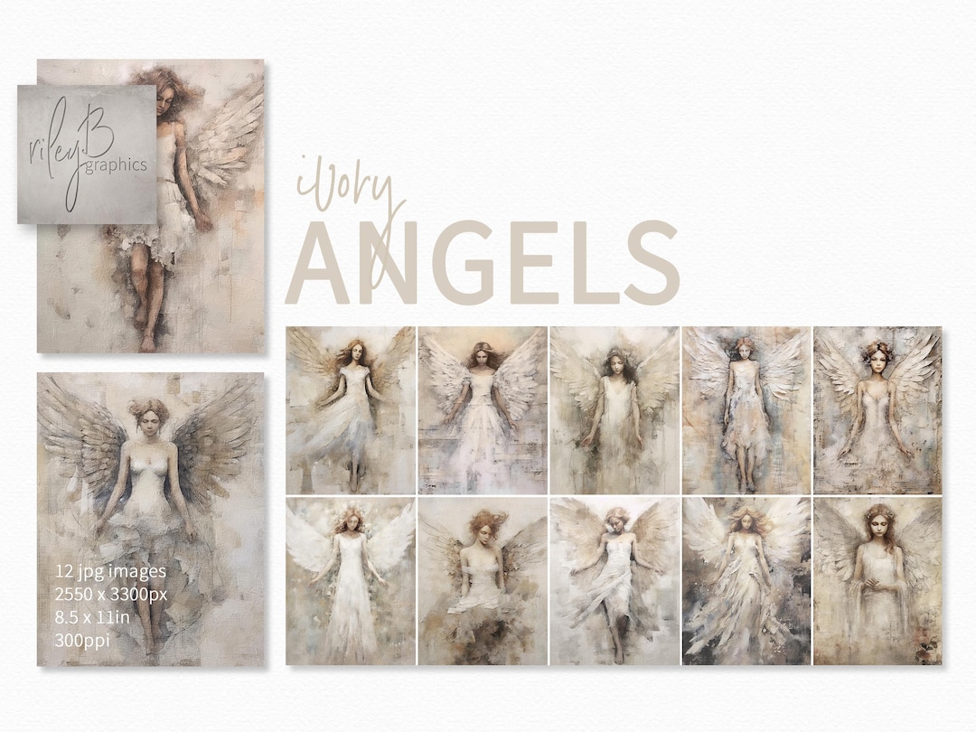 Ivory Angels - Ethereal Vintage Art - Soft Grunge Guardian Angel ...