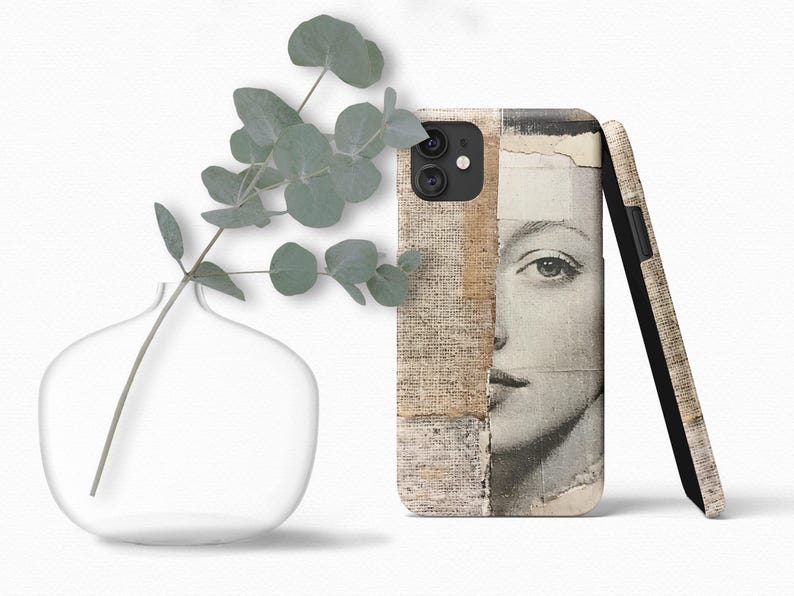 Patched Portraits – Vintage Collage Female Faces – Neutral Beige Art ...