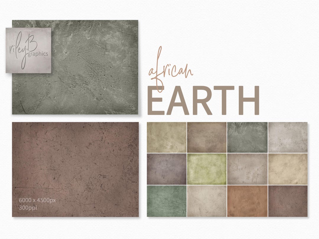 African Earth – Warm Natural Texture Set – Clay Stone and Sage Layers ...