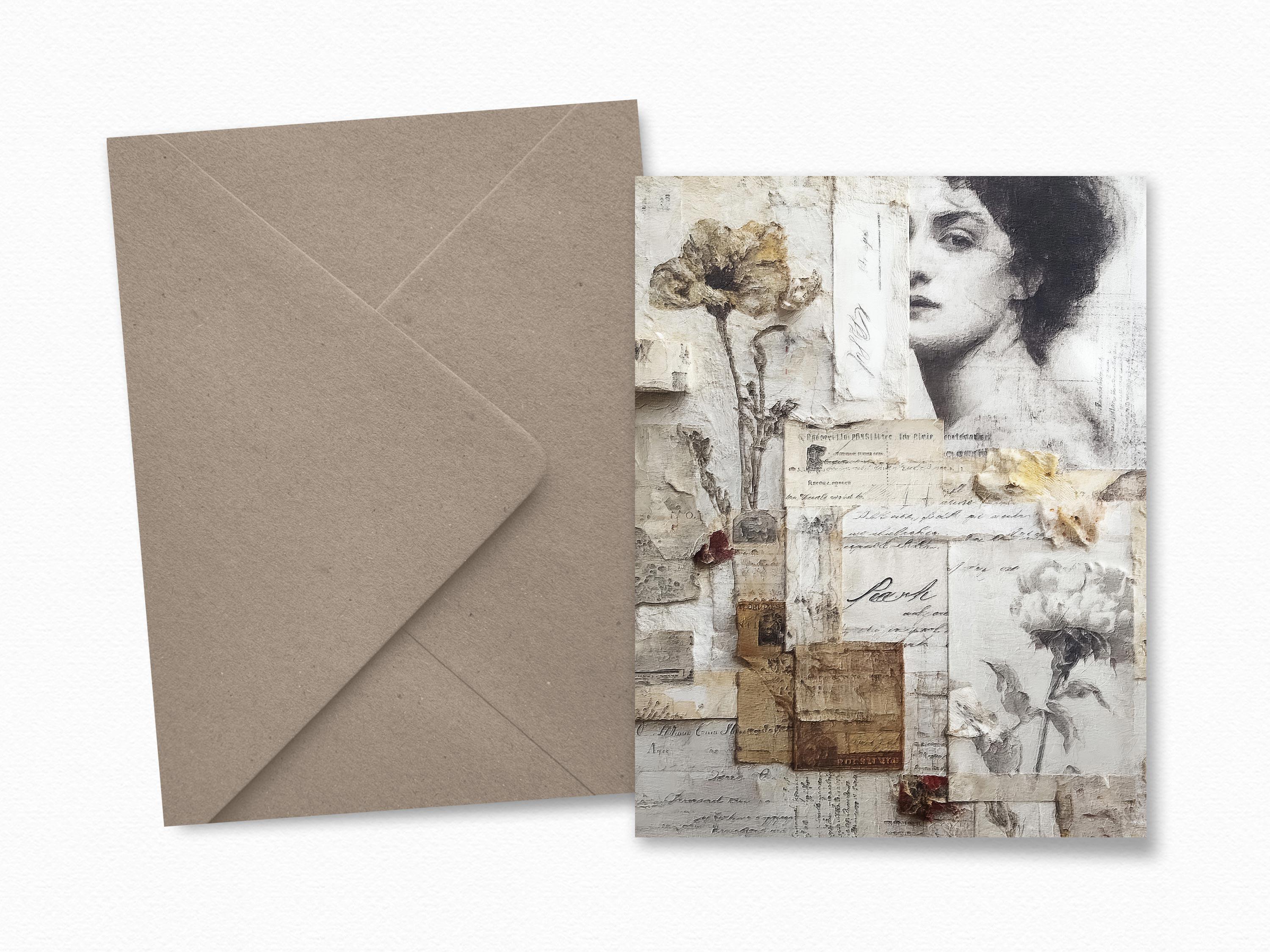 Faded Nostalgia – Vintage Neutral Collage Art – Aged Ephemera ...