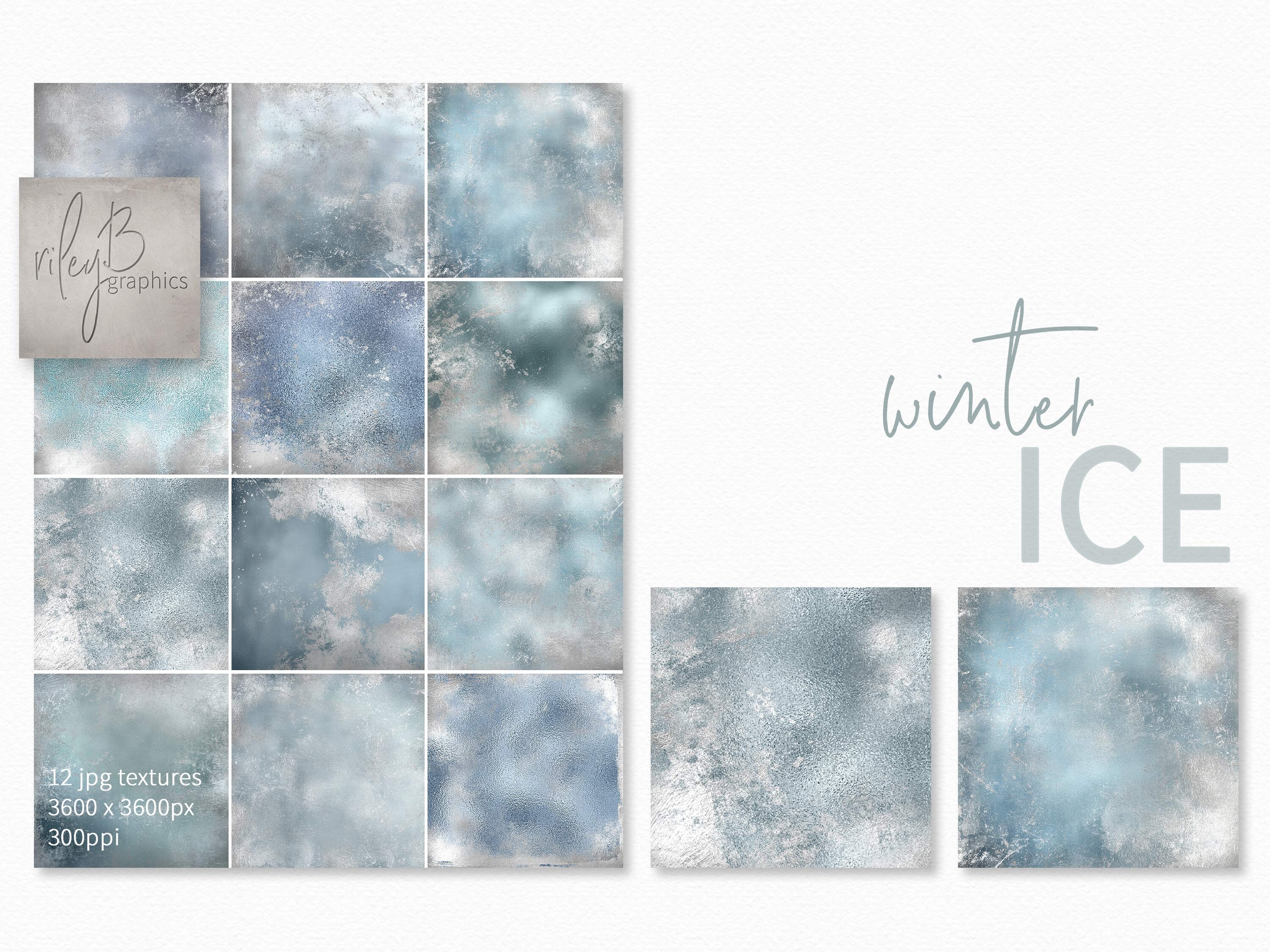 Winter Ice Colored Foils Light Blue Metallic Textures Icy - Etsy