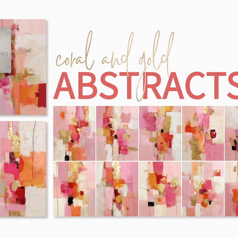 Coral Abstract Art - Etsy