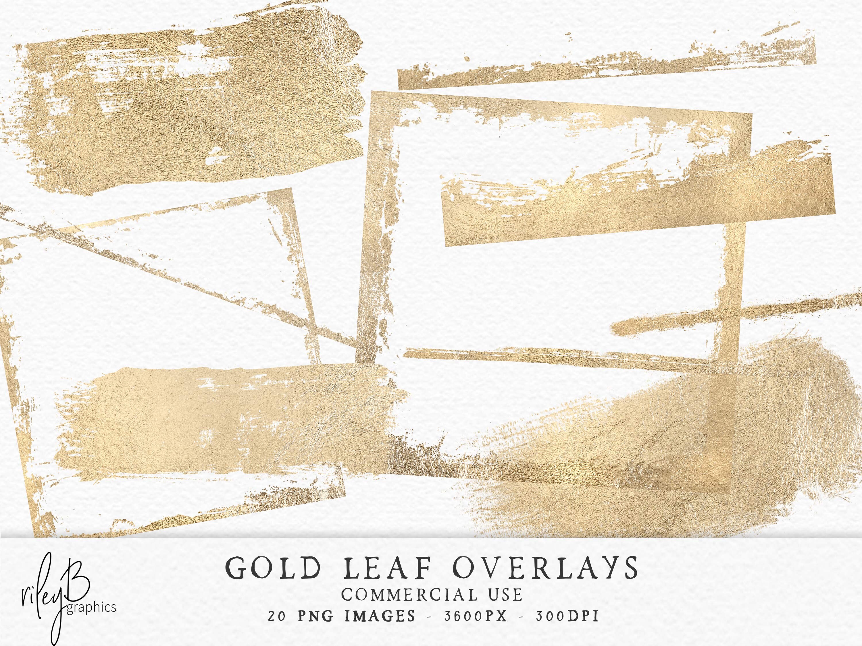Gold Leaf Borders Overlay Clipart Gold Flake Edges - Etsy