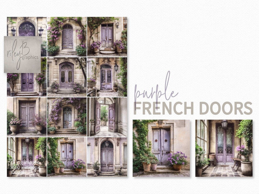 Purple French Doors – Romantic Lavender Doorways – Elegant ...