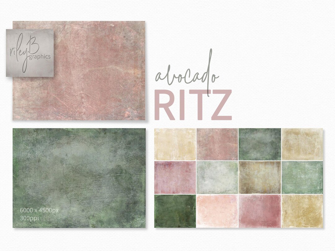 Avocado Ritz – Textured Green and Pink Surfaces – Aged Pastel Backdrops ...
