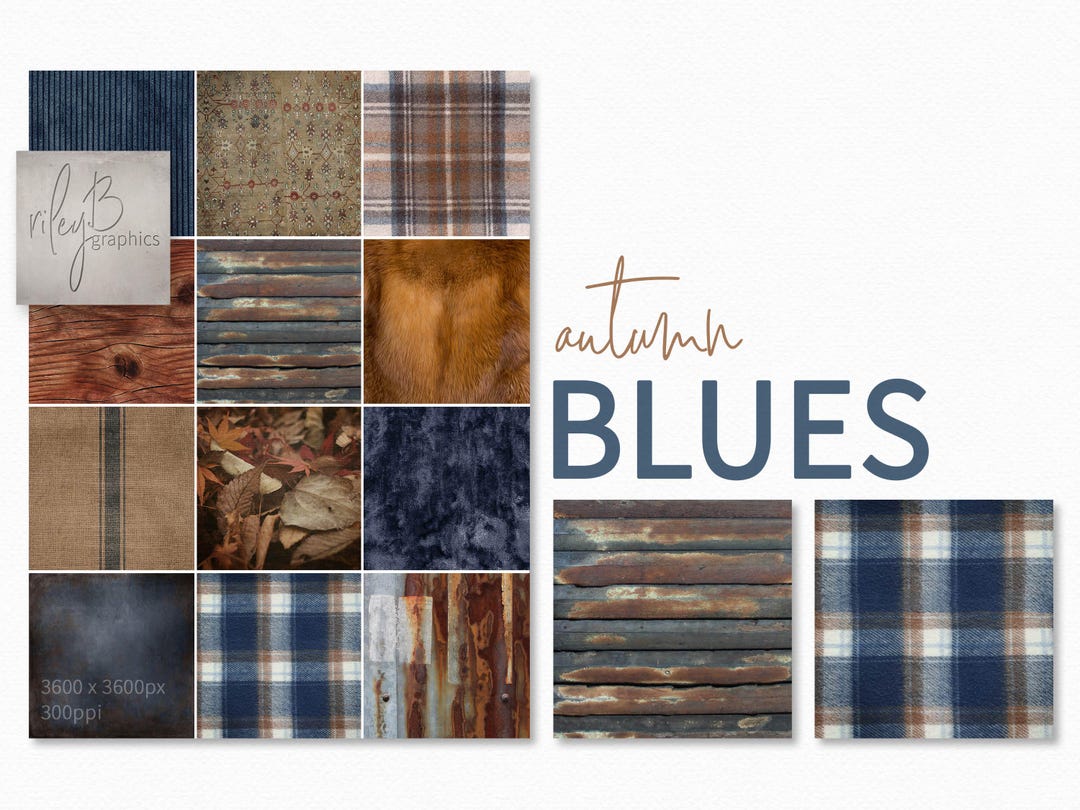 Autumn Blues Textures - Fall Textures - Navy Autumn - Fall Plaids ...