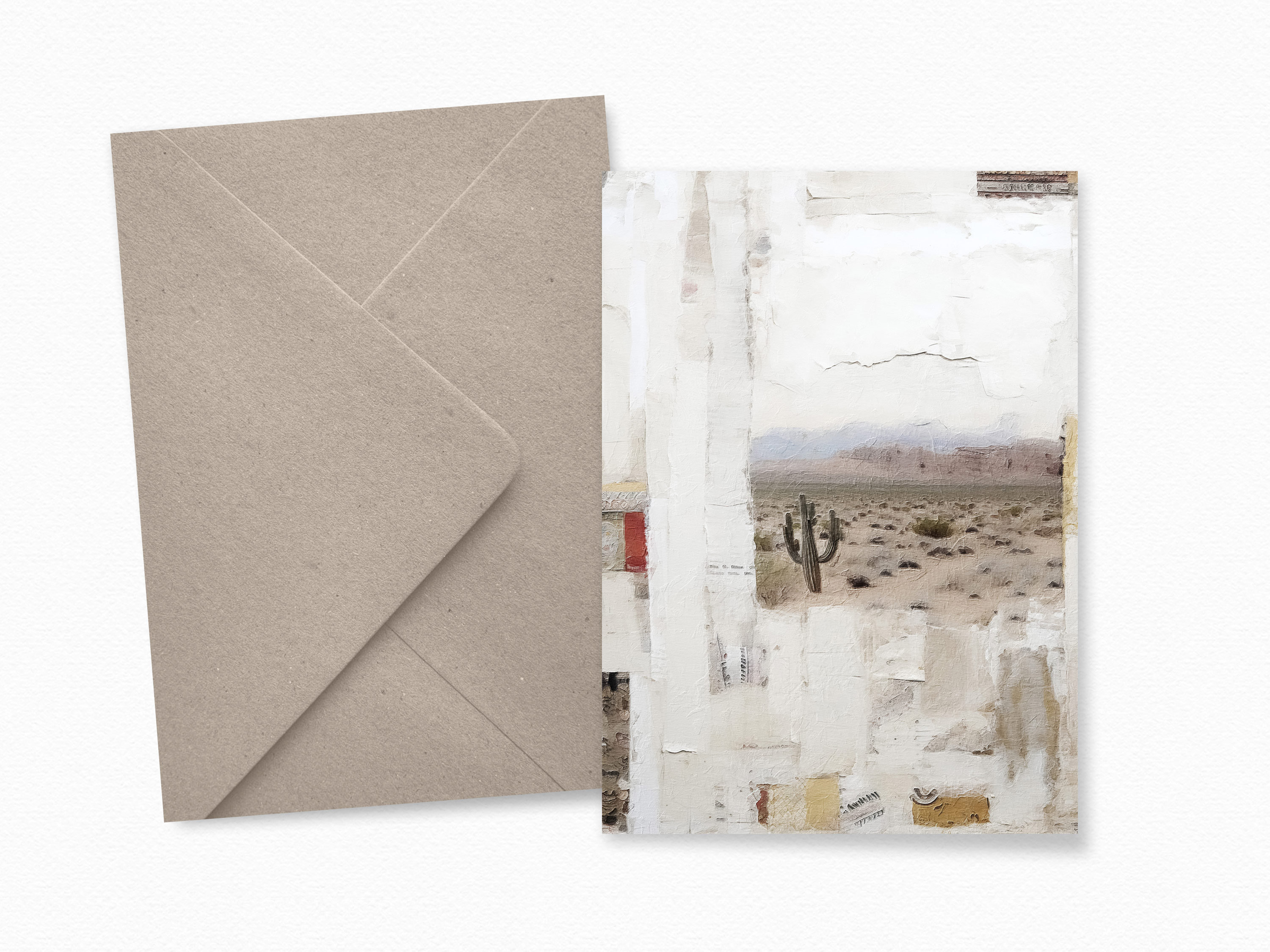 Arizona Desert - Neutral Textured Collage - Rustic Cactus and Landscape ...