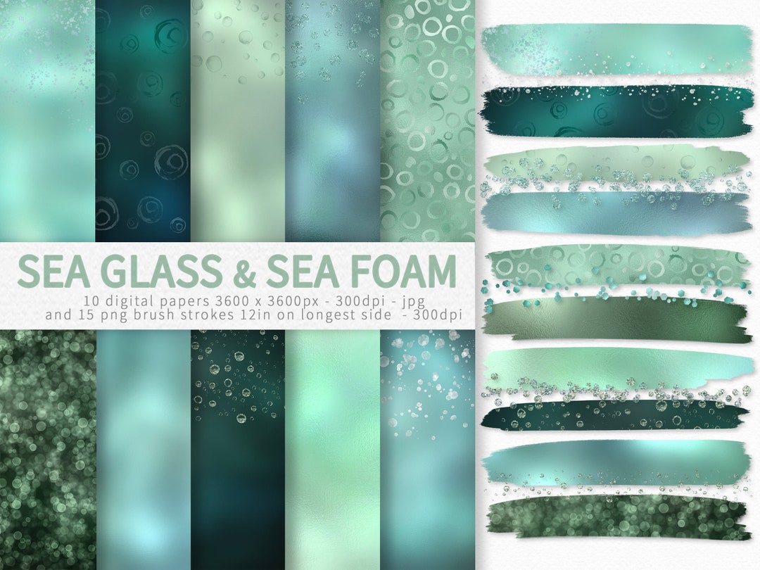 Sea Glass and Sea Foam Textures - Sea Glass Strokes - Sea Glass Colors ...