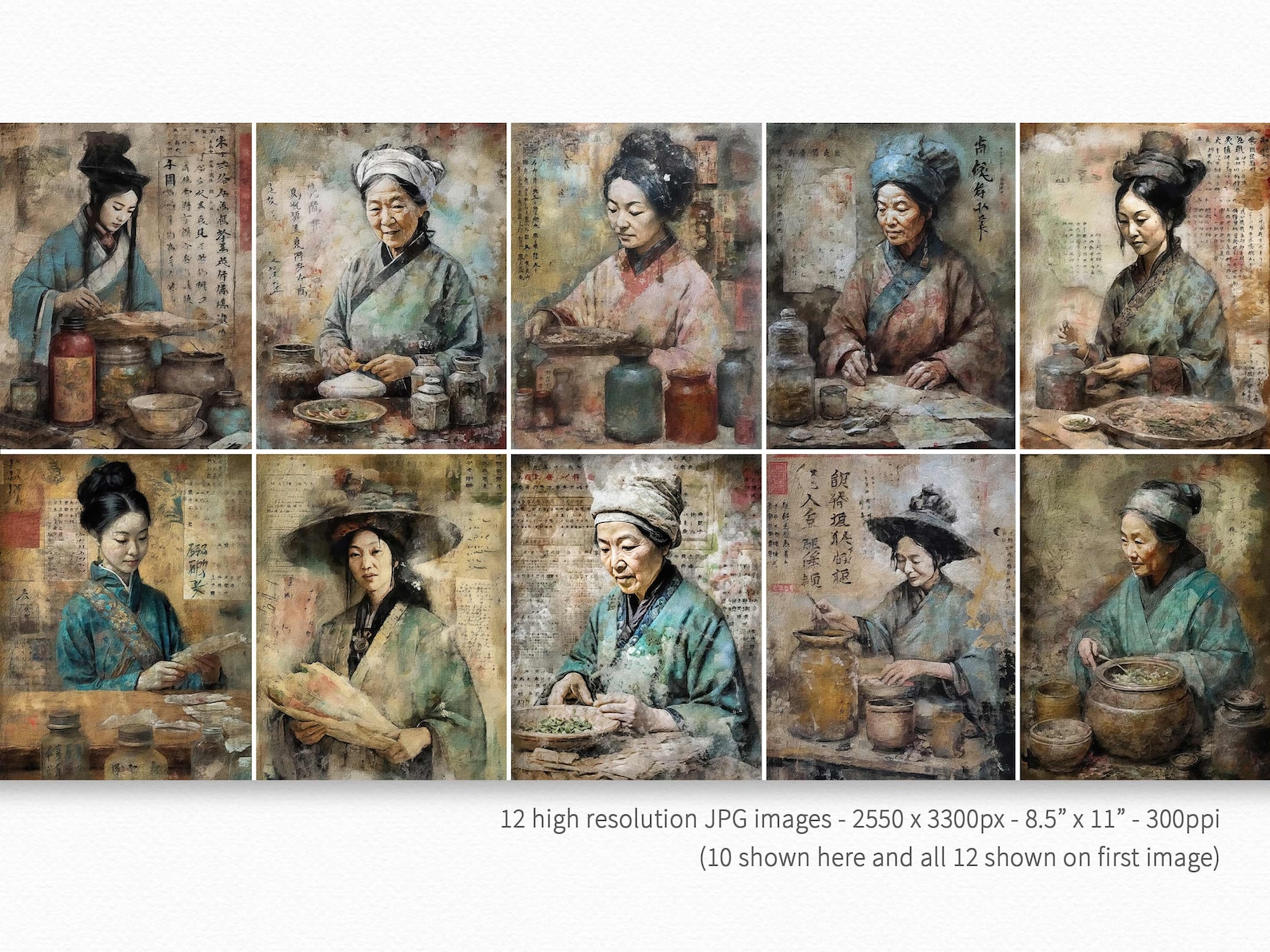 Vintage Chinese Chemists – Antique Apothecary Portraits – Traditional ...