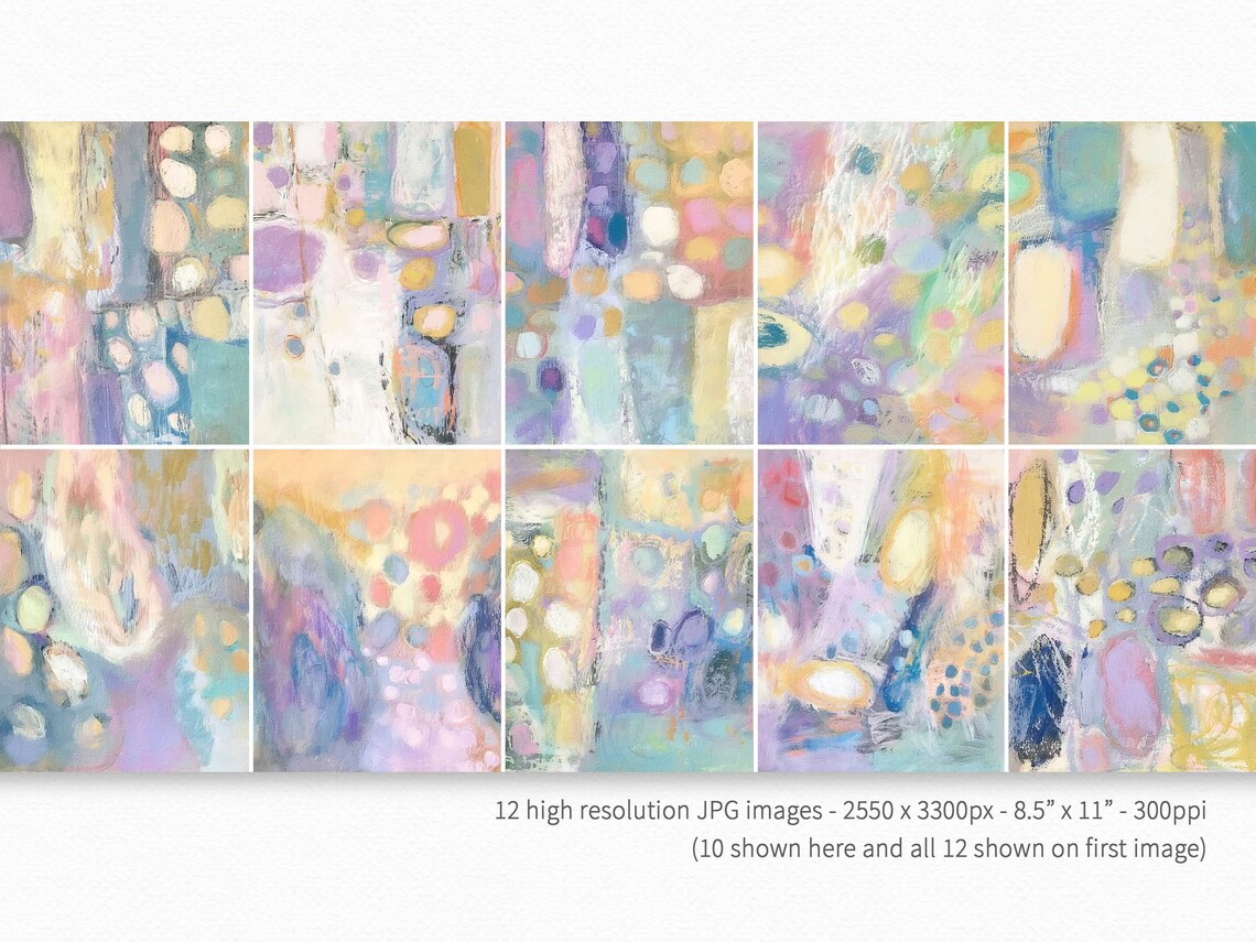 Soft Oil Pastels – Abstract Pastel Texture Backgrounds – Blended ...