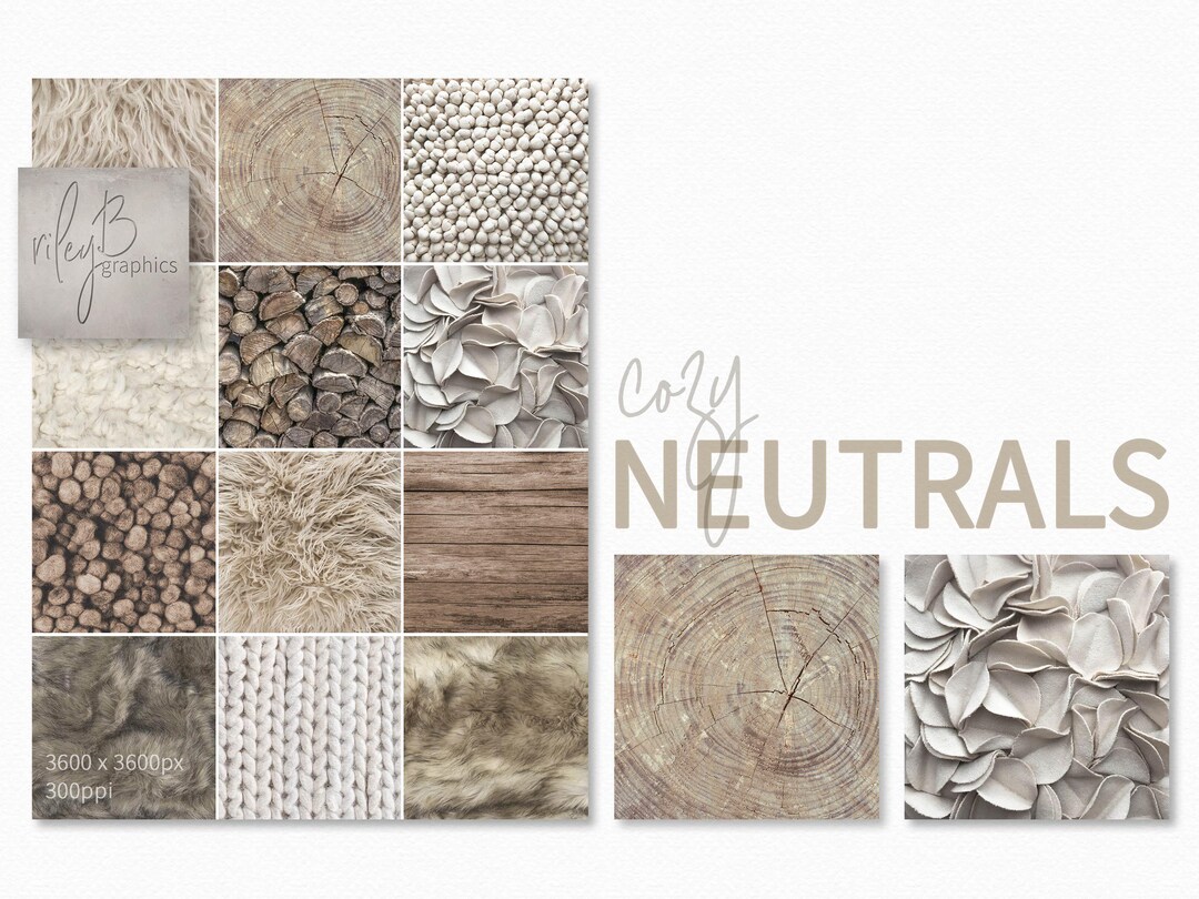 Cozy Neutral Textures - Soft Woven Fabrics and Rustic Wooden Surfaces ...