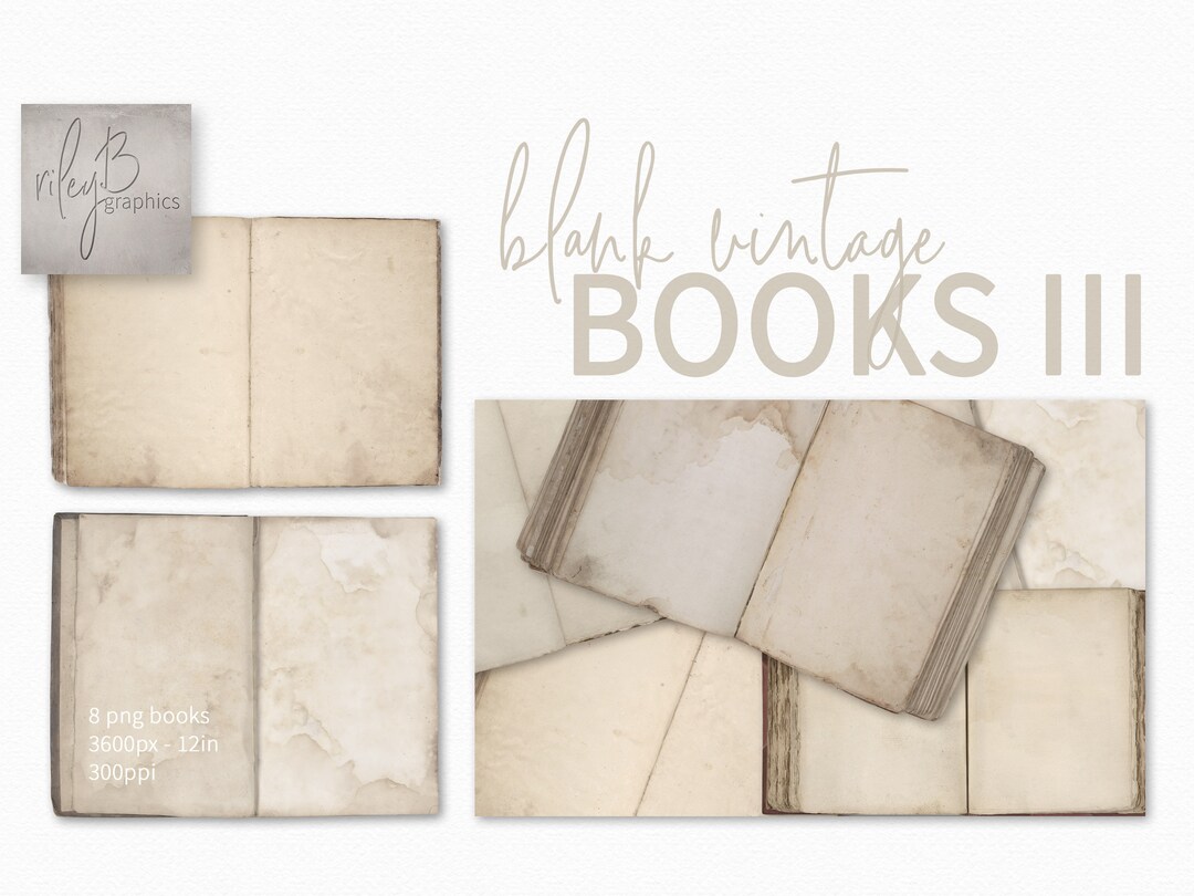 Blank Vintage Books III - Open Vintage Books With Blank Pages - Junk ...