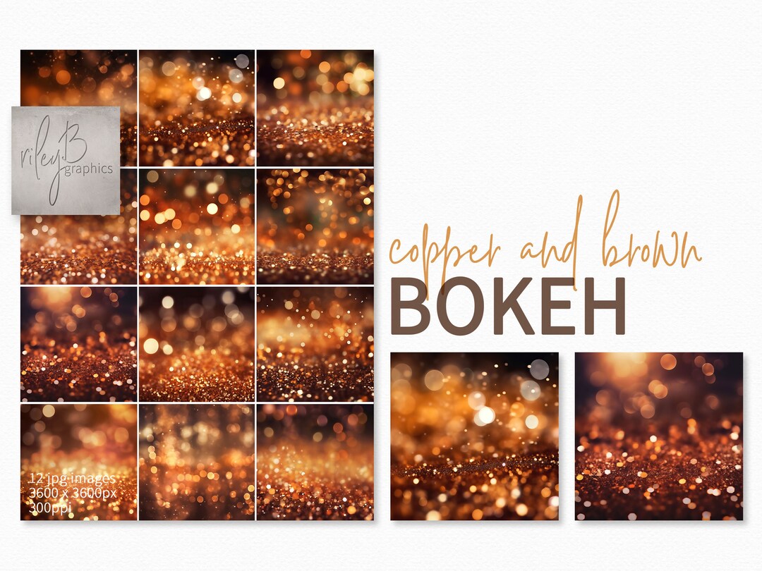Copper and Brown Bokeh Backgrounds - Warm Copper Colored Bokeh Textures - Copper Bokeh Backdrops ...