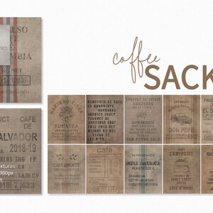 Coffee Sack Background Textures - Digital Coffee Sacks - Coffee Burlap ...
