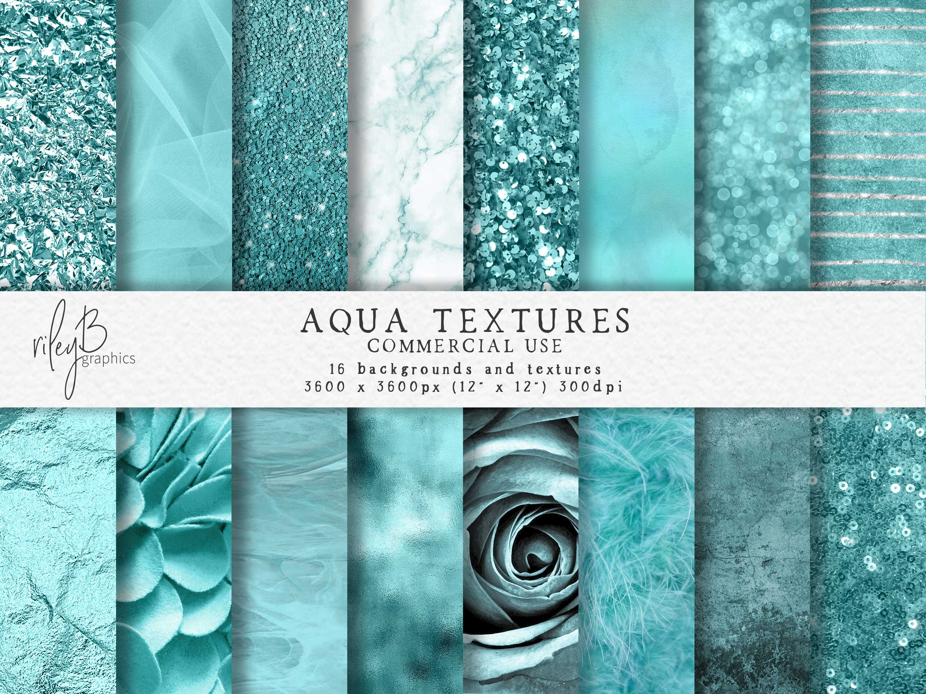Aqua Textures Aqua Digital Papers Aqua Blue Scrapbooking - Etsy