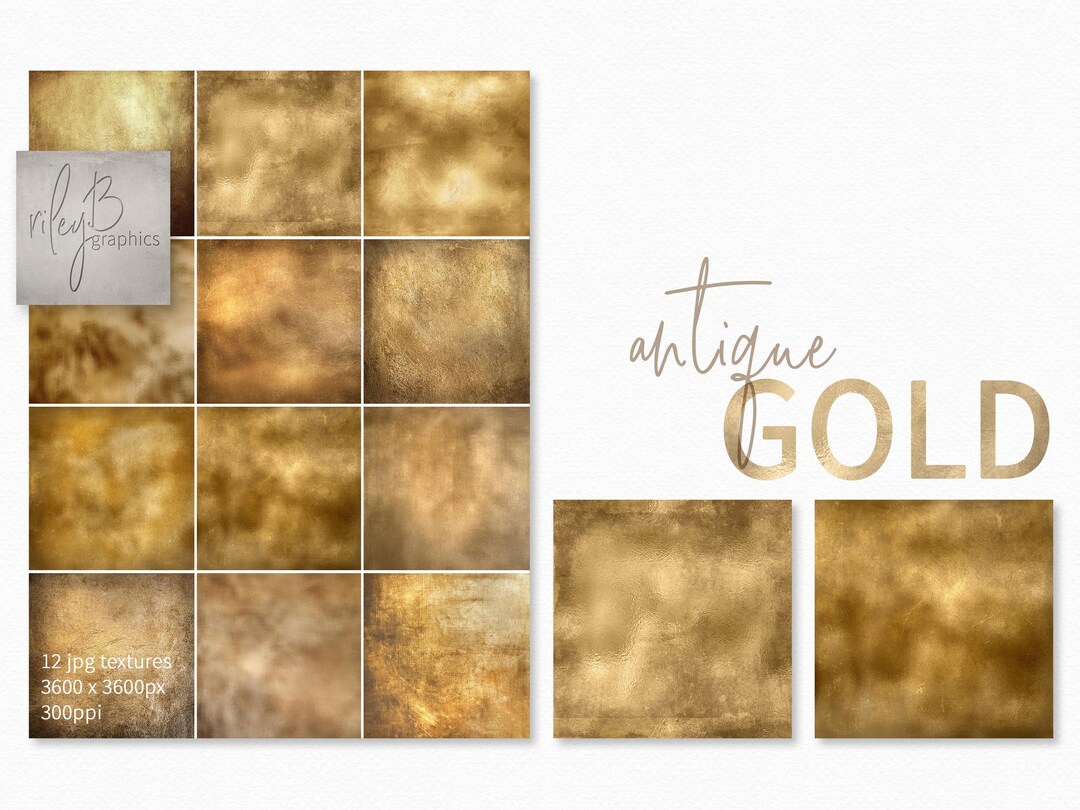 Antique Gold Digital Textures - Old Gold Backgrounds - Aged Gold ...