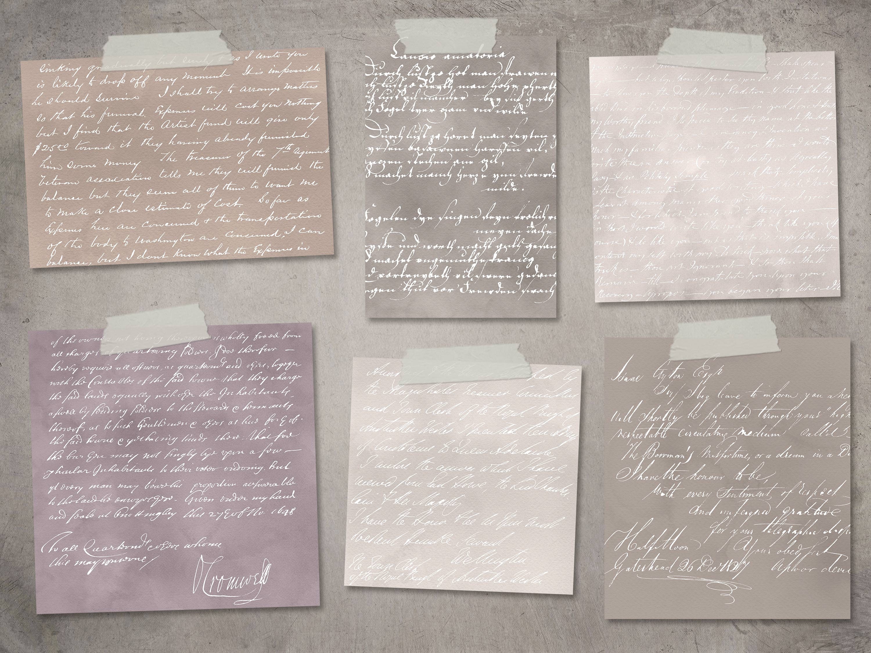 Neutral Shades and White Handwriting Digital Vintage - Etsy