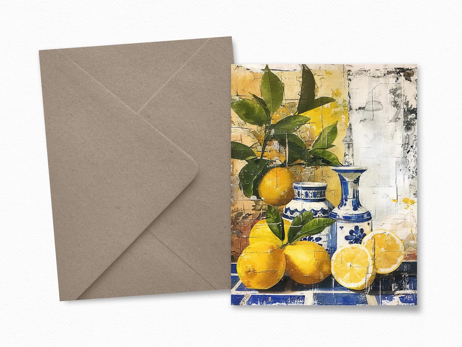 Lisbon Lemons – Blue and Yellow Lemon Art Prints – Portuguese Tile ...