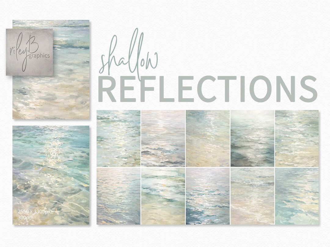 Shallow Reflections - Sunlit Water Surfaces - Soft Blue Aqua Neutrals ...