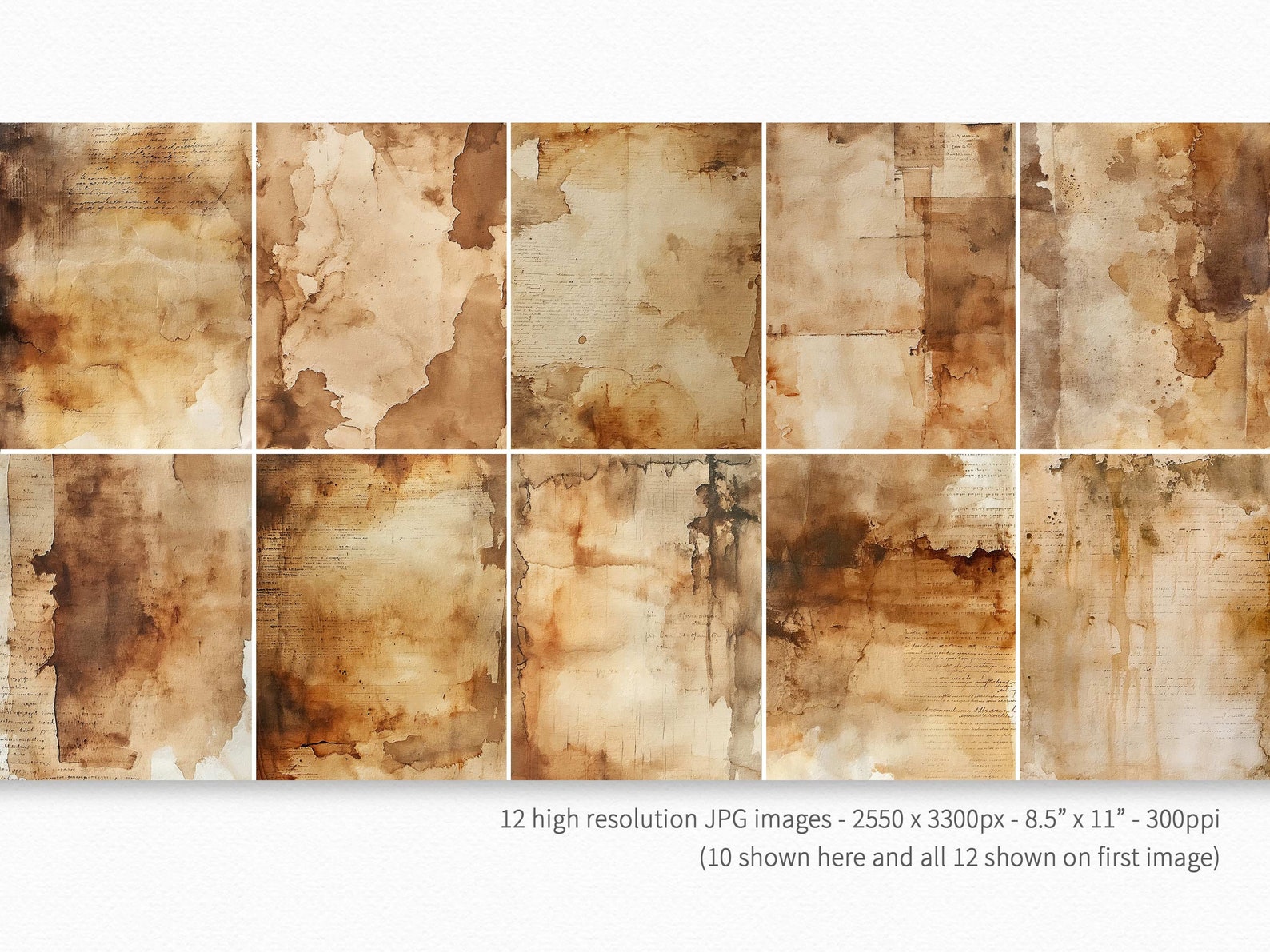 Coffee Stain Paintings - Aged Paper Texture - Rich Sepia Tone Stains ...