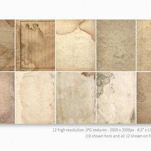 Vintage Stained Paper 1 - Aged Paper Textures - Grunge Creases and ...