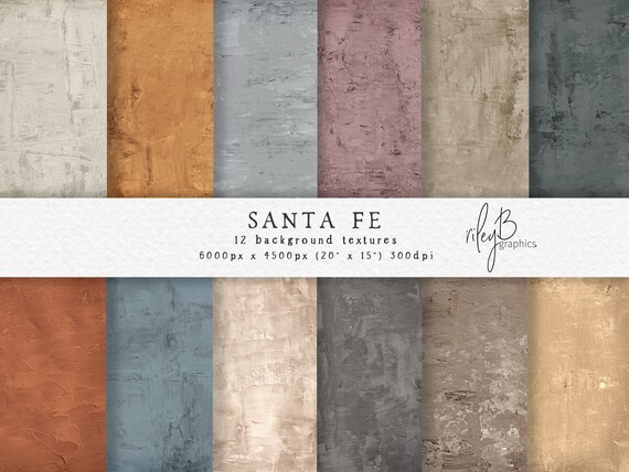 Santa Fe Textures Colors of Sante Fe Ochre Blue Pink - Etsy