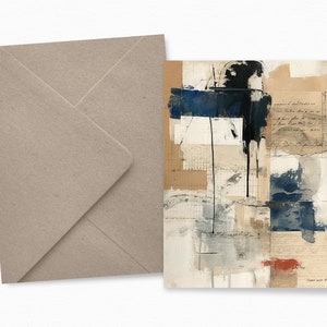 Spilled Indigo Ink Collage Paintings - Navy Beige Collages - Digital ...