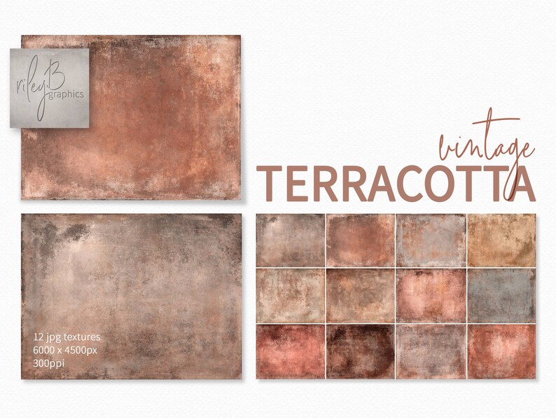 Vintage Terracotta Textures Vintage Tile Colored Backgrounds - Etsy