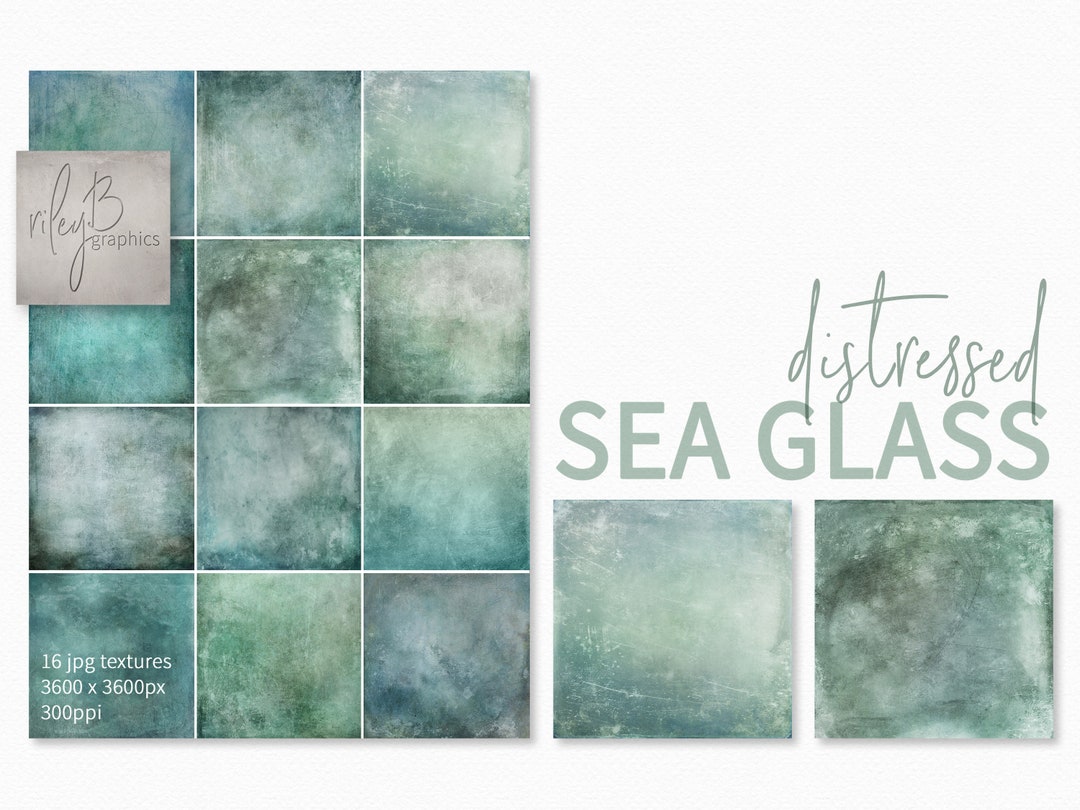 Distressed Sea Glass Textures - Sea Foam Backgrounds - Sea Glass ...