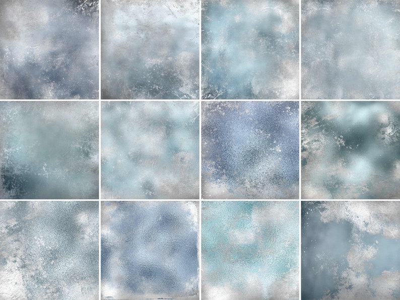 Winter Ice Colored Foils Light Blue Metallic Textures Icy - Etsy
