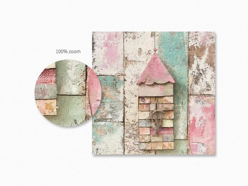 Pastel Carnival - Grungy Carnival Collages in Pink and Aqua Tones ...