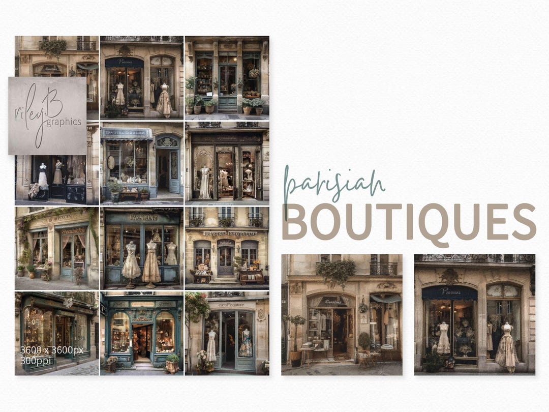 Parisian Boutiques - Vintage Shopfront Photography - Rustic European ...