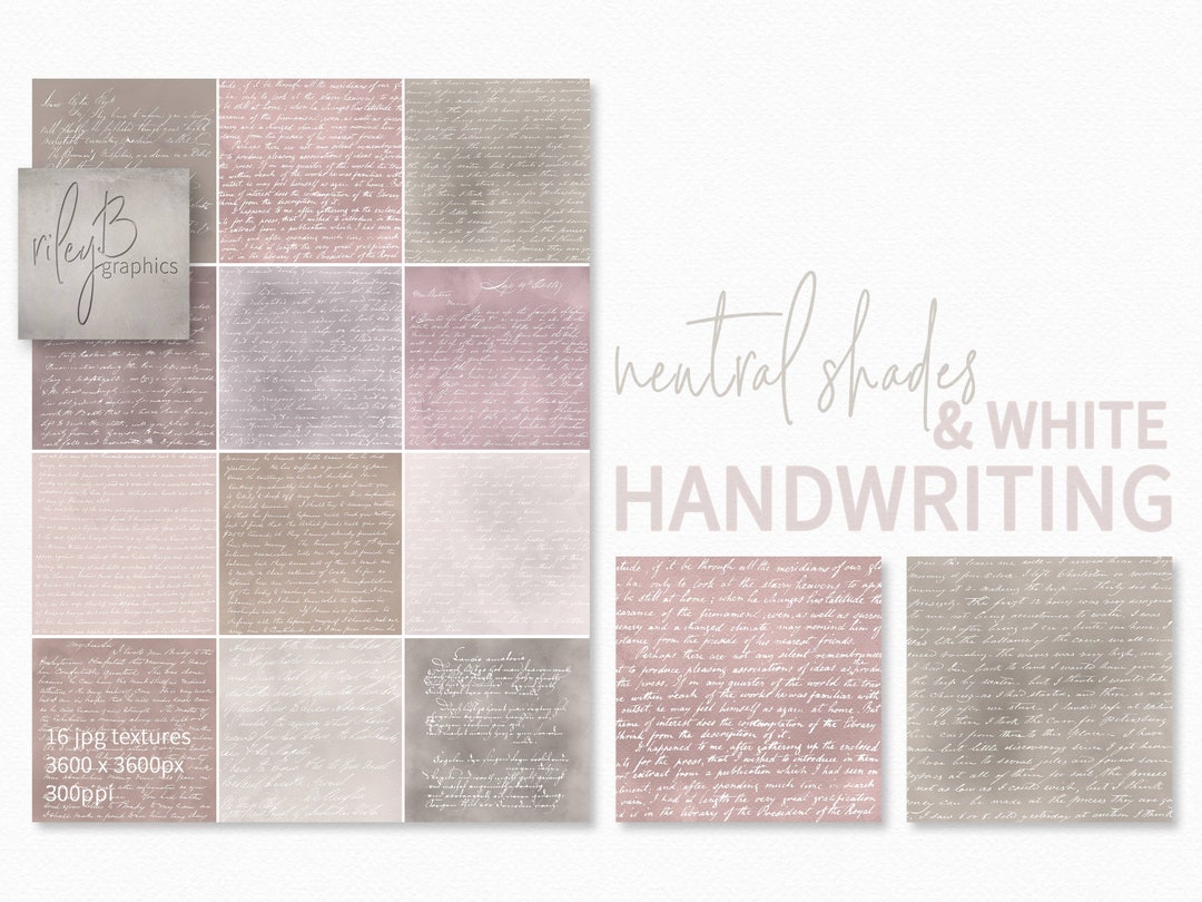 Neutral Shades and White Handwriting - Digital Vintage Handwriting ...