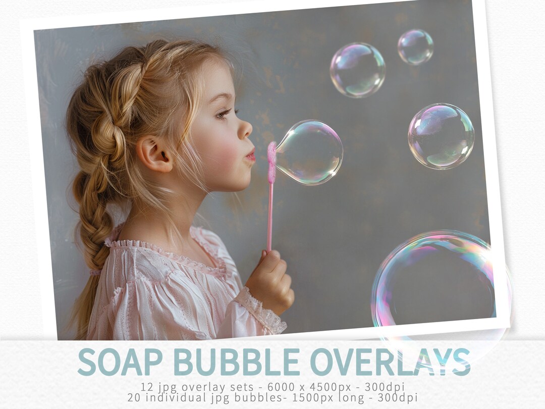 Soap Bubble Overlays - Realistic Soap Bubbles - Photoshop Overlays ...