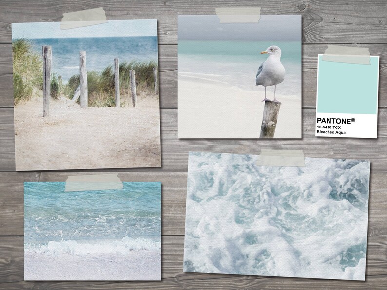 Seaside Watercolors Digital Beach Scenes Beach Background - Etsy