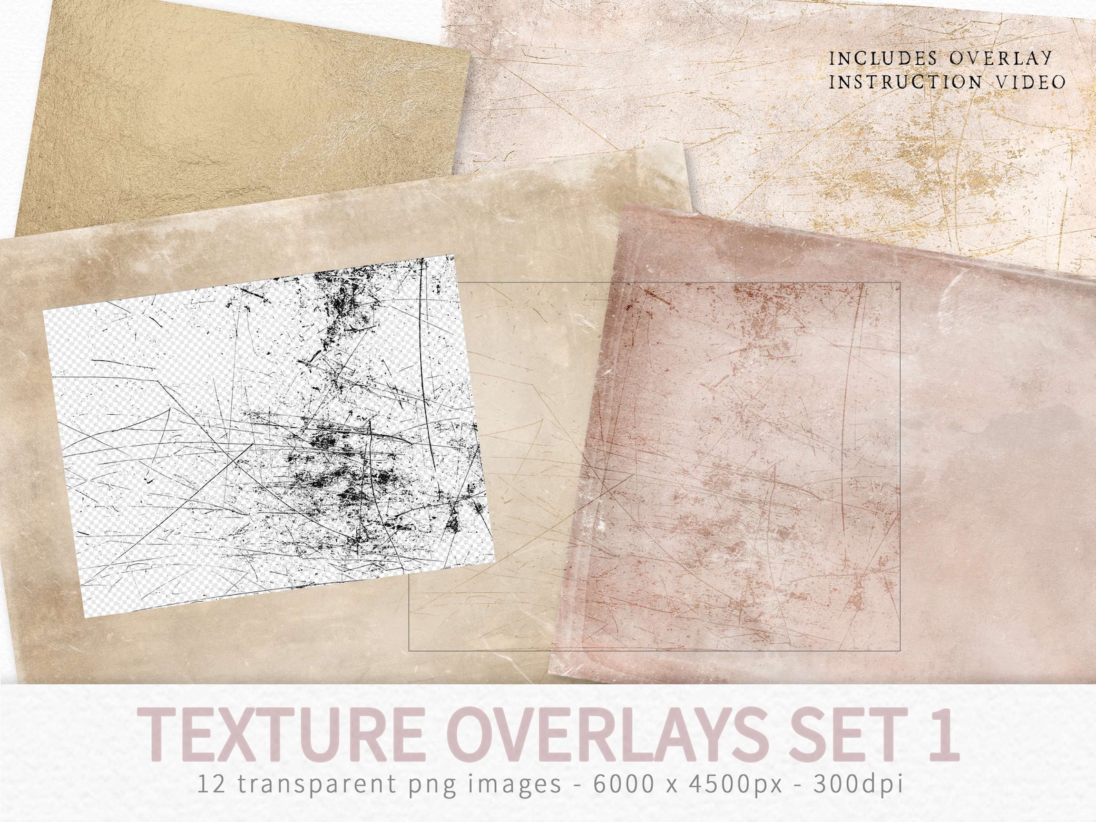 Texture Overlays Set 1 Transparent Grunge Overlays Texture - Etsy